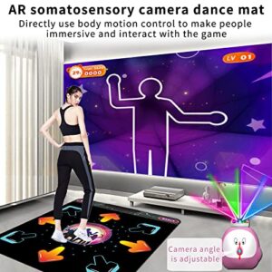 YRPRSODF Dance Mat for Kids and Adults, Musical Electronic Dance Step Pad with 100+ Games, 200+Songs, HD Camera, 2 Motion Sensor Controllers, MTV & Cartoon Modes,Dance Mat Toy for Girls& Boys Age 3+