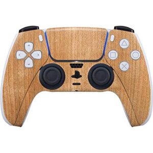 skinit decal gaming skin compatible with ps5 controller - natural wood design