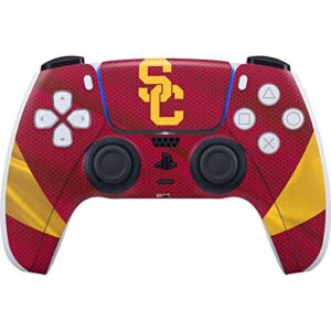 skinit decal gaming skin compatible with ps5 and compatible with ps5 digital edition dualsense controller - officially licensed usc trojans jersey design