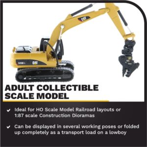 Diecast Masters 1:87 Caterpillar 320D L Hydraulic Excavator & Work Tools, HO Scale Series Cat Trucks & Construction Equipment |1:87 Scale Model Diecast Collectible Model 85652