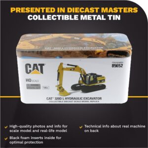 Diecast Masters 1:87 Caterpillar 320D L Hydraulic Excavator & Work Tools, HO Scale Series Cat Trucks & Construction Equipment |1:87 Scale Model Diecast Collectible Model 85652