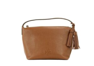 tory burch 86844 moose brown with gold hardware thea slouchy women's small shoulder bag