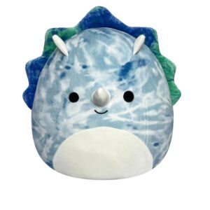 squishmallows sqjw22-16tr-13v 16" tie dye triceratops-add jerome to your squad, ultrasoft stuffed animal toy, official kellytoy plush, multi