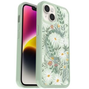 otterbox iphone 14 & iphone 13 symmetry series+ case - sage advice (green), ultra-sleek, snaps to magsafe, raised edges protect camera & screen