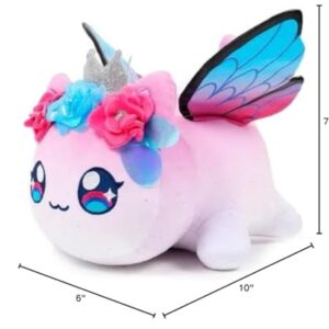 BINYAT Cute Cat Meemeows Plushies Meemeows Angel and Demon Cat Plushie Cat Food Plushies Cat Mee Meow Anime Cartoon Cat Stuffed Figure Toy Plush Pillow Gift for Fans Kids (Butterfly Cat)