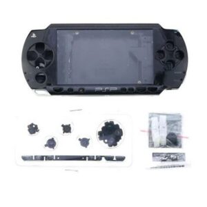 Limentea Full Housing Shell Case Cover With Button Set for Sony PSP 1000 1001 Series Replacement (Black)