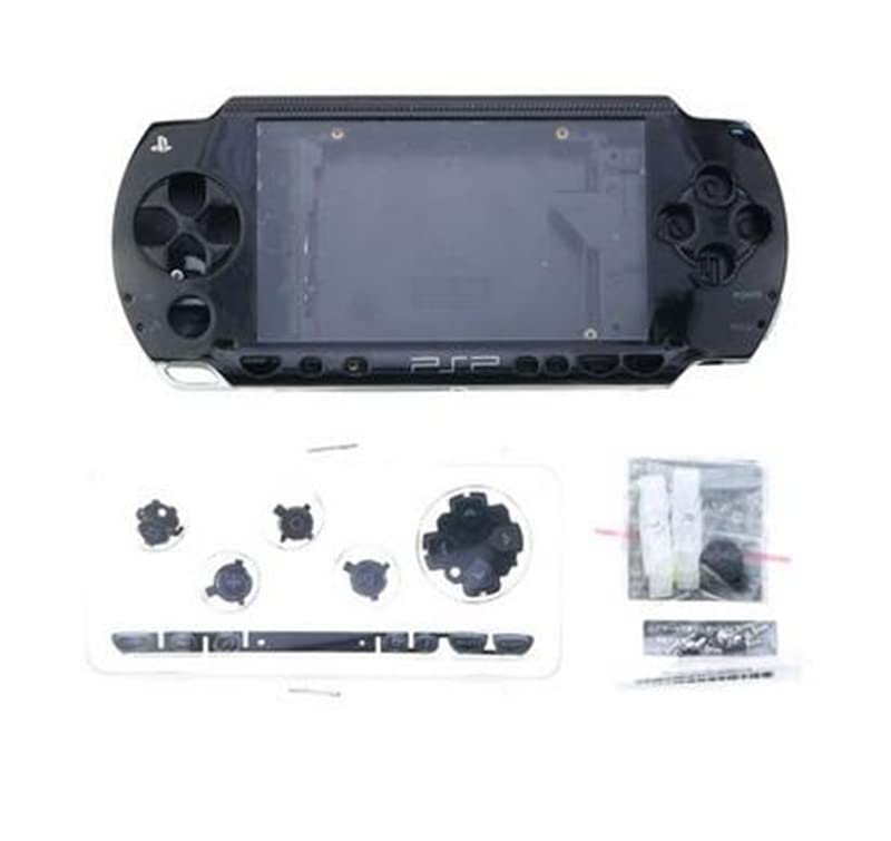 Limentea Full Housing Shell Case Cover With Button Set for Sony PSP 1000 1001 Series Replacement (Black)