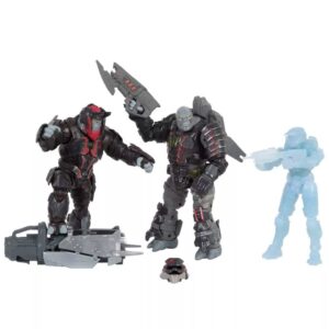 halo infinite 4 inch action figure 3 pack: tovaras + master chief + hyperius