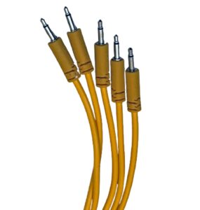 luigis modular supply spaghetti eurorack patch cables - package of 5 gold/orange cables, 24 (0 cm)