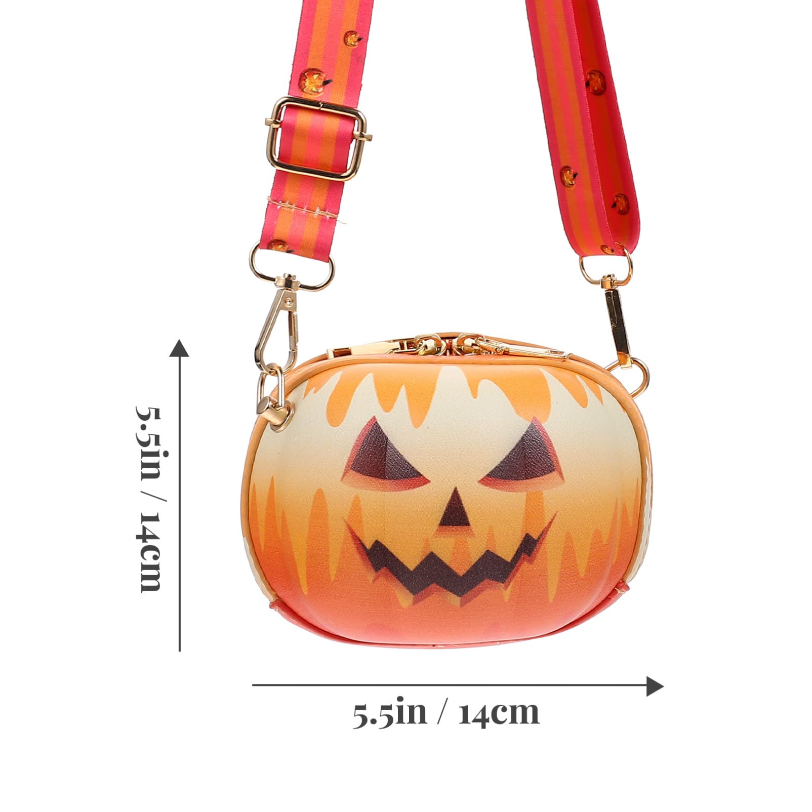 Jack O Lantern Crossbody Bag Girls Casual Halloween Pumpkin Crossbody Bag Jack O Lantern Crossbody Purse Coin Wallet Baby Girl Cute Shopping Shoulder Bag for Women Girls