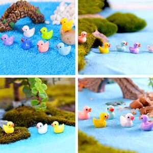 HYG 84 Pieces Mini Resin Duck 7 Colors,These Little Ducks can be Used in Miniature Gardens, They are Best Gifts for Christmas, Birthday Party, Halloween