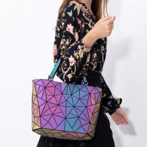 Sfly Shoulder Bags Womens Geometric Luminous Purse bags Ladies Crossbody Shoulder Bag Wallet Set