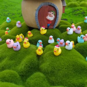 HYG 84 Pieces Mini Resin Duck 7 Colors,These Little Ducks can be Used in Miniature Gardens, They are Best Gifts for Christmas, Birthday Party, Halloween