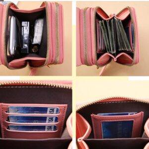 Cell Phone Bags, Crossbody Bags for Women Soft Leather Wallet Purse Touch Screen Mobile Phone Handbags & Shoulder Bags (pink)