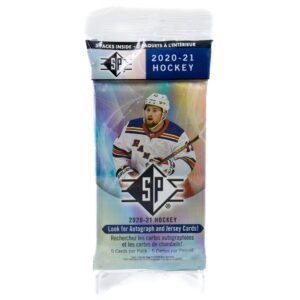 nhl upper deck 2020-21 sp hockey trading card hanger box [3 packs]