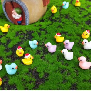 HYG 84 Pieces Mini Resin Duck 7 Colors,These Little Ducks can be Used in Miniature Gardens, They are Best Gifts for Christmas, Birthday Party, Halloween