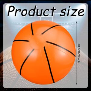 Inflatable Basketball 12 Inch 3 Pieces Ball for Sports Themed Basketball Party Decorations and Favors Outdoor Birthday Hoop Games Toy Pool Basketball Summer Swimming Water Basketball(Classic)