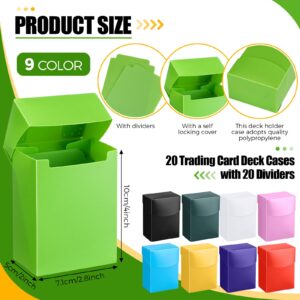 Zhehao 40 Pieces Deck Cards Boxes with Dividers Include 20 Trading Card Deck Cases with 20 Dividers Card Games Storage Organizer Cases for Trading Games Family Card Game Party Games Supplies