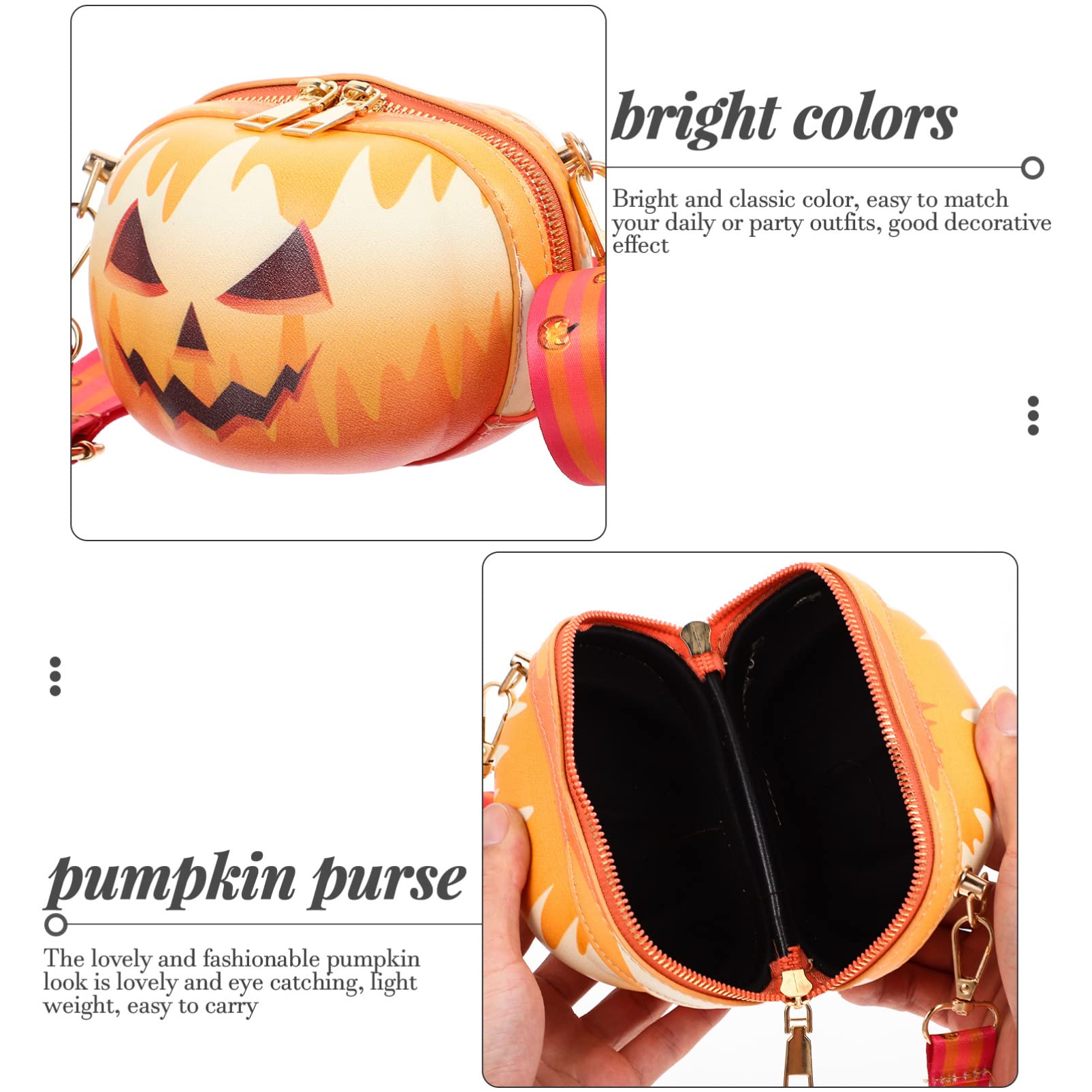 Jack O Lantern Crossbody Bag Girls Casual Halloween Pumpkin Crossbody Bag Jack O Lantern Crossbody Purse Coin Wallet Baby Girl Cute Shopping Shoulder Bag for Women Girls