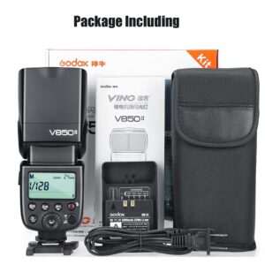 Godox V850II V850 Flash for Sony Canon Nikon Pentax Fuji Olympus Panasonic GN60 2.4G 1/8000s HSS 650 Full-Power Flashes 2000mAh Li-ion Battery 1.5s Recycle Time Camera Speedlight Speedlite (NO TTL)