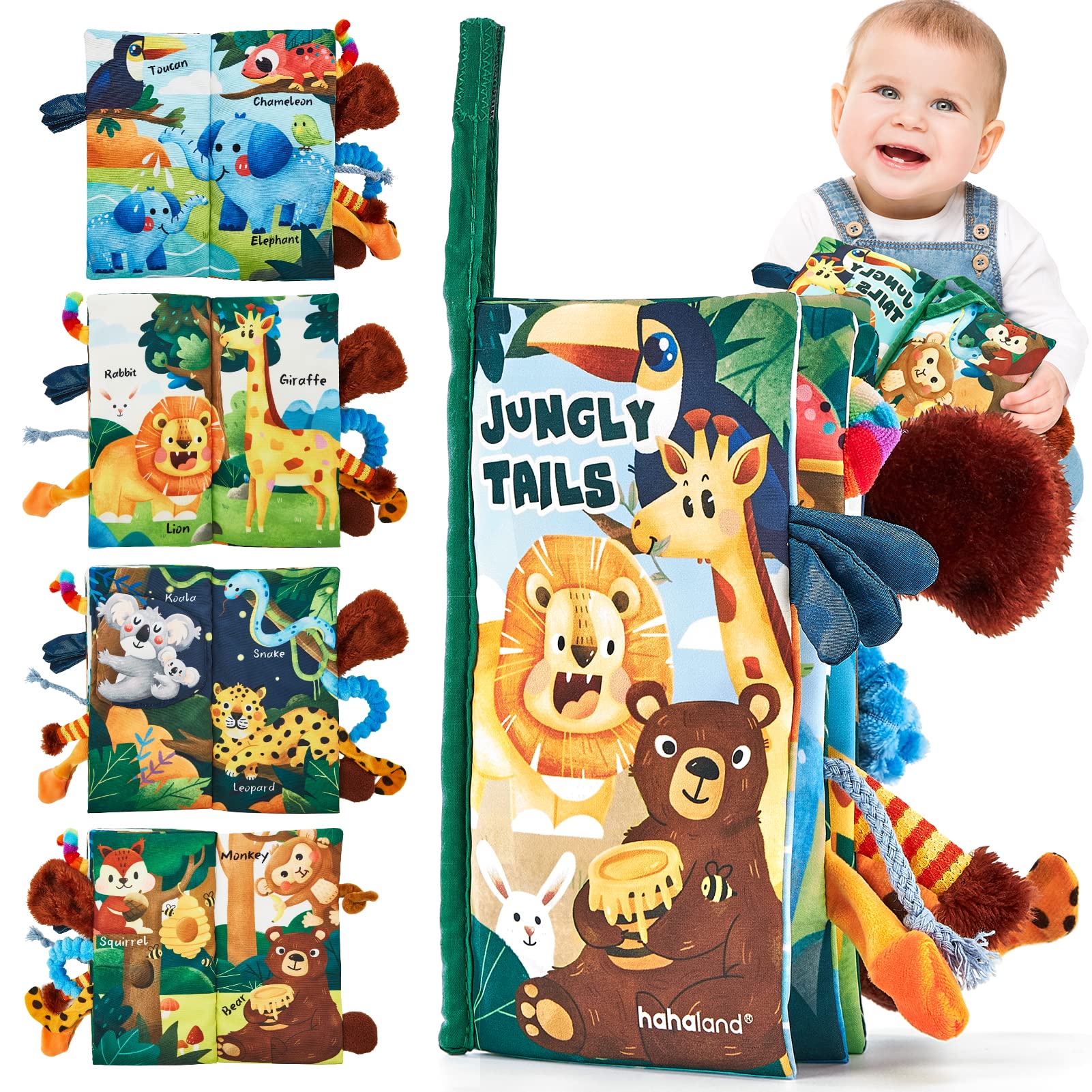 Baby Books Tummy Time Toys, Baby Toys 0-6 Months Touch Feel Soft Cloth Crinkle Books for Babies, Stroller Baby Toys 0-6 Months, Montessori Toys for Babies 0-6 Months Baby Gifts for Newborn Girl, Boys