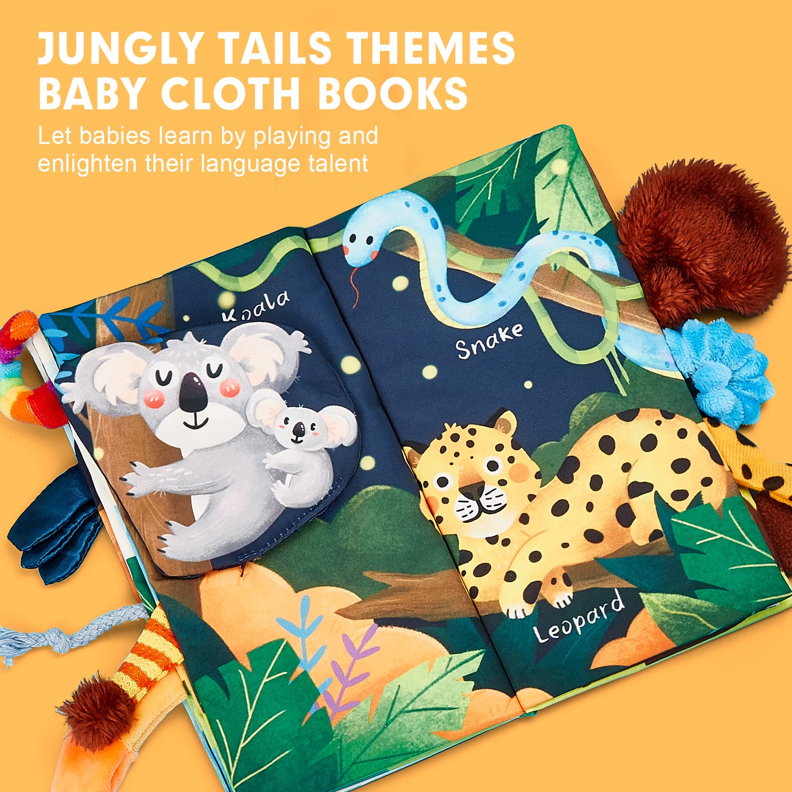 Baby Books Tummy Time Toys, Baby Toys 0-6 Months Touch Feel Soft Cloth Crinkle Books for Babies, Stroller Baby Toys 0-6 Months, Montessori Toys for Babies 0-6 Months Baby Gifts for Newborn Girl, Boys