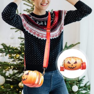 Jack O Lantern Crossbody Bag Girls Casual Halloween Pumpkin Crossbody Bag Jack O Lantern Crossbody Purse Coin Wallet Baby Girl Cute Shopping Shoulder Bag for Women Girls