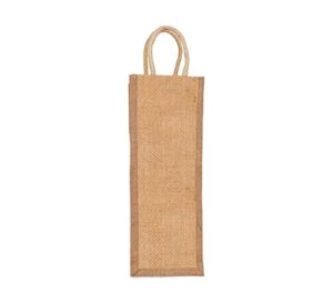 banner buzz make it visible bannerbuzz jute wine bag made of 100% biodegradable jute material (4” w x 15” h x 4” b, natural brown color)