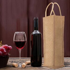 BANNER BUZZ MAKE IT VISIBLE BannerBuzz Jute Wine Bag Made of 100% Biodegradable Jute Material (4” W X 15” H X 4” B, Natural Brown Color)