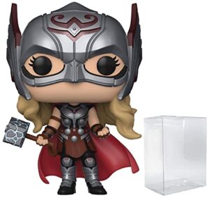 pop thor: love and thunder - mighty thor [jane foster] funko vinyl figure (bundled with compatible box protector case), multicolor, 3.75 inches