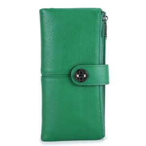 leather three-layer womens wallet, mobile phone bag, long buckle leather wallet, certificate bag and zero wallet