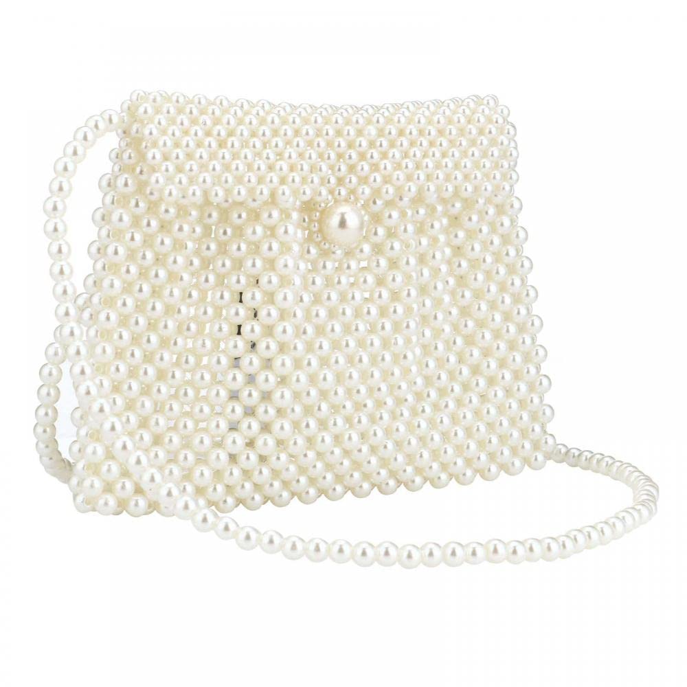 Women Shoulder Bag Pearl Purse Tote bag Handmade Tote Bag Weave Beaded Bag Clutch Evening Party Bag