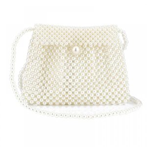 Women Shoulder Bag Pearl Purse Tote bag Handmade Tote Bag Weave Beaded Bag Clutch Evening Party Bag