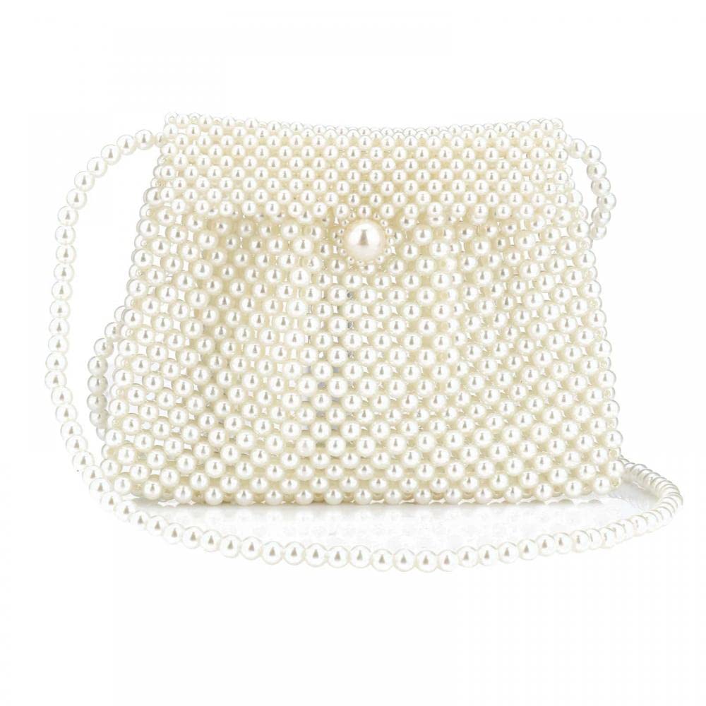 Women Shoulder Bag Pearl Purse Tote bag Handmade Tote Bag Weave Beaded Bag Clutch Evening Party Bag