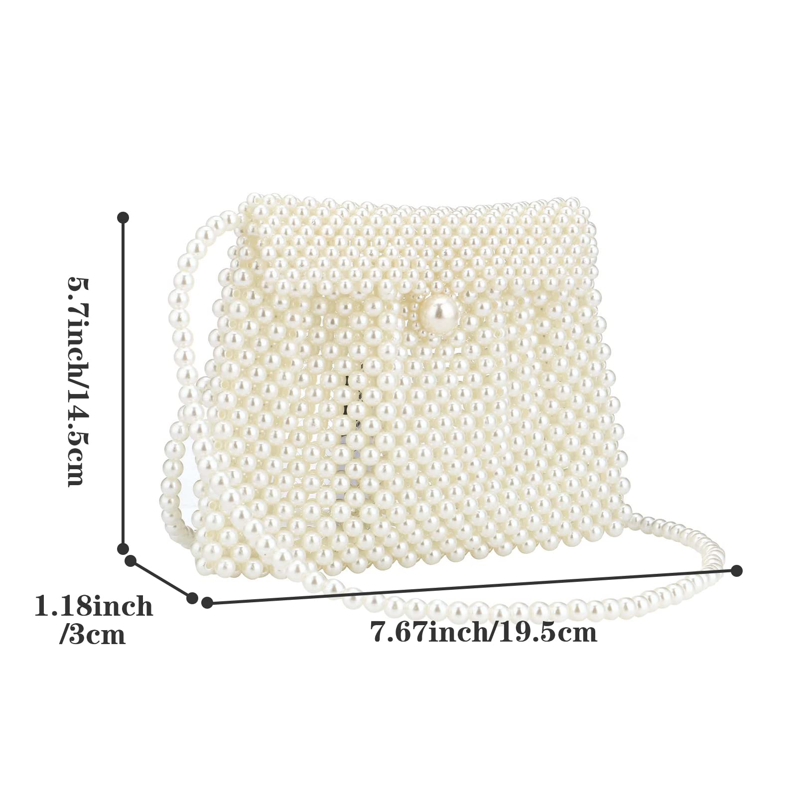 Women Shoulder Bag Pearl Purse Tote bag Handmade Tote Bag Weave Beaded Bag Clutch Evening Party Bag