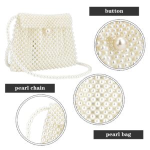 Women Shoulder Bag Pearl Purse Tote bag Handmade Tote Bag Weave Beaded Bag Clutch Evening Party Bag