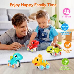 Toys for 1 Year Old Boys Gift Dinosaur Toy Cars for 1 2 3 Year Old Friction Powered Car Toddler Toys Age 1-2 Baby Toys 12-18 Months 1st Birthday Gift for Toddler Toys 1-3 Push and Go Car Baby Boy Toys