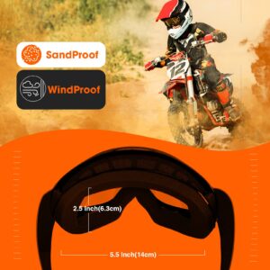 MAMBAOUT Kids Dirt Bike Goggles, Motorcycle Goggles for Kids, Kids ATV Off-Road Racing Goggles, Motocross Goggle for Boy Girl