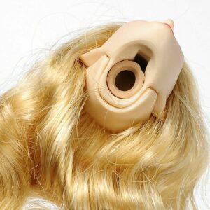 1/6 Scale Female Head Sculpt, Asian Girl Blonde Curls Hair Head Carved for 12'' Seamless Action Figure Body Doll Collection (J)