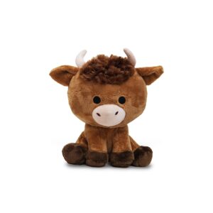 avocatt highland cow plushie toy - 10 inches stuffed animal plush - plushy and squishy animal with soft fabric and stuffing - cute toy gift for boys and girls