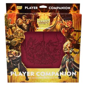 arcane tinmen dragon shield rpg – player companion: blood red - durable and sturdy – dice tray & player storage box – tabletop rpg ttrpg – dungeons and dragons dnd d&d (at-50014)