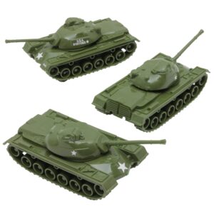 timmee toy tanks for plastic army men - od green ww2 3pc - made in usa