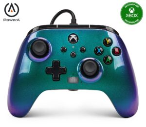 powera enhanced wired controller for xbox series x|s - aurora borealis, gamepad, video game /gaming controller