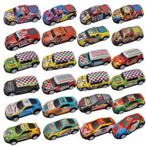 seeufun 24 pack 2.7inch pull back racing cars die cast race car vehicles playset, friction powered alloy vehicles toys for boys and girls