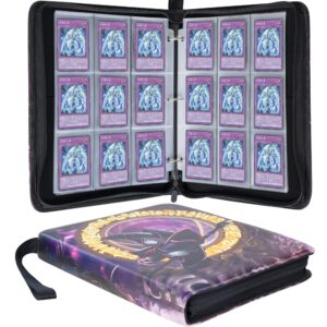 card binder for yugioh cards - 720 pockets trading card binder with 40 removable sleeves, 9 pocket card holder album compatible with yu-gi-oh cards (dm）