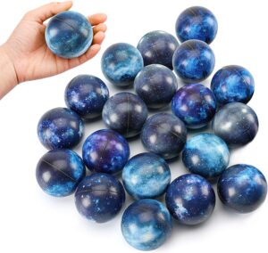 hypyranow stress balls, 12 pcs galaxy stress balls, 2.5 inch space theme stress balls foam squeeze balls stress relief balls for finger exercise school carnival reward party bag gift