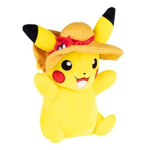 Pokémon 8" Pikachu Plush with Hat Accessory - Officially Licensed - Quality Soft Stuffed Animal Toy - Beach Hat with Poke Ball - Gift for Kids, Girls, Boys & Pokemon Fans