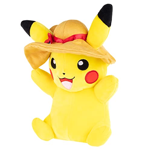 Pokémon 8" Pikachu Plush with Hat Accessory - Officially Licensed - Quality Soft Stuffed Animal Toy - Beach Hat with Poke Ball - Gift for Kids, Girls, Boys & Pokemon Fans