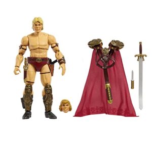 masters of the universe masterverse action figure, he-man articulated motu collectible with swappable parts & accessories