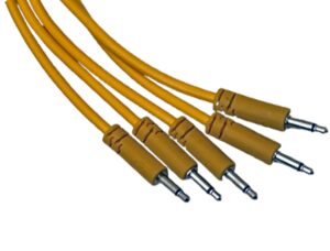 starving students music supplies luigi's modular supply spaghetti eurorack patch cables - package of 5 gold/orange cables, 6" (15 cm)